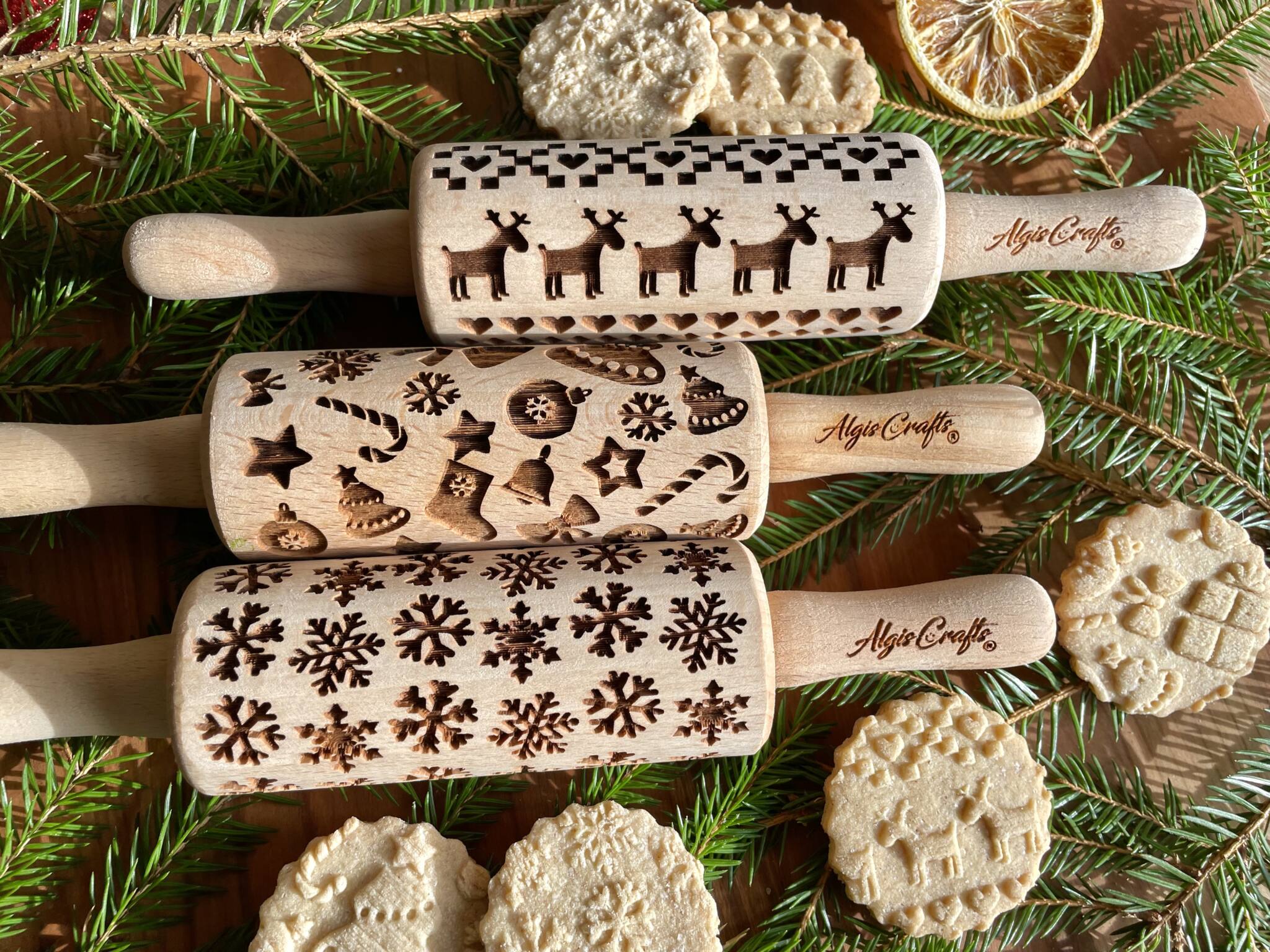 Embossed Rolling Pins - 300+ Unique Designs | Shop Algis Crafts